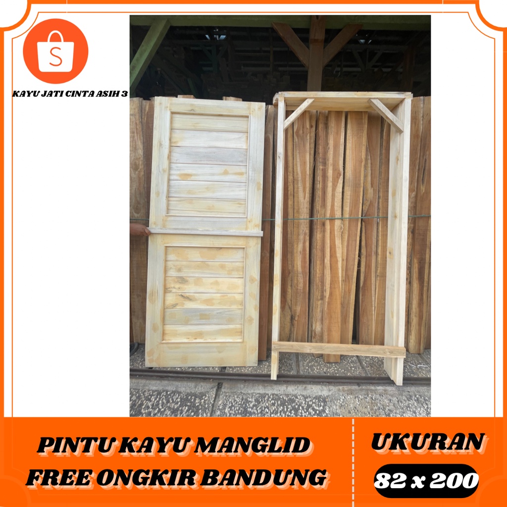 Jual (PROMO) 1 SET PINTU DAN KUSEN MODEL MINIMALIS KAYU MANGLID ...
