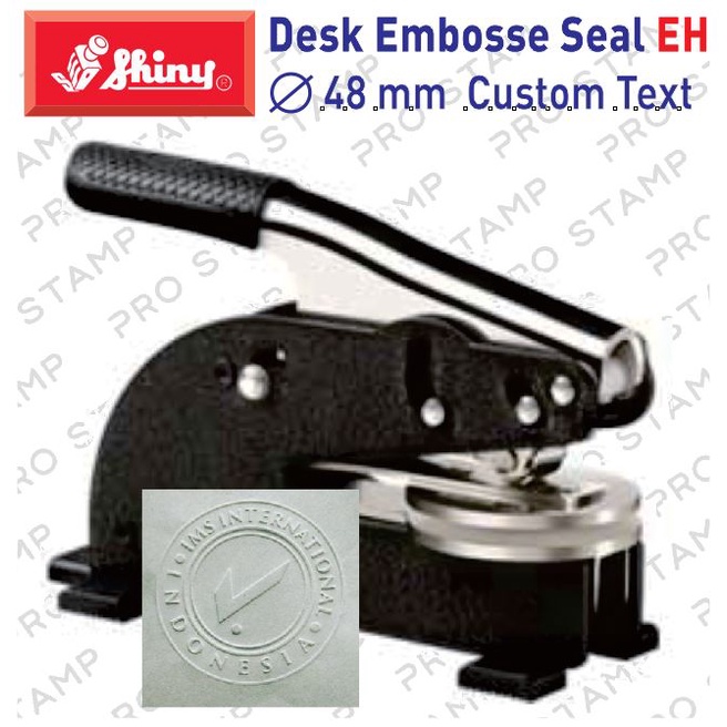 Jual Paket Stempel Emboss Shiny Desk Seal EH Diameter 48mm | Shopee ...
