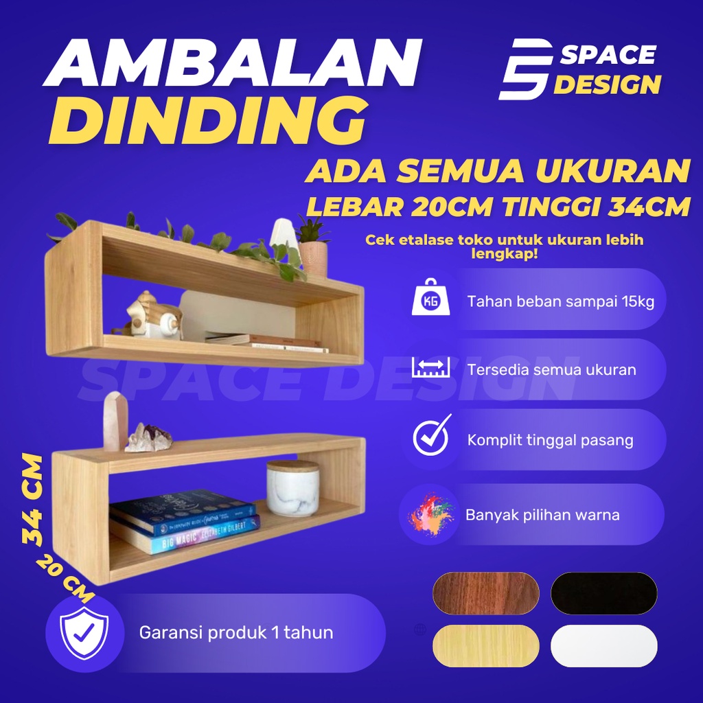 Jual Ambalan Rak Dinding Persegi Panjang Kotak Kubus Minimalis Hiasan ...