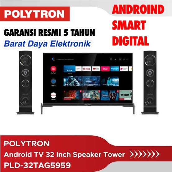 Jual LED TV 32 Inch Polytron Full HD Android TV PLD-32TG9055/PLD-32TG5055 LED Polytron Android ...