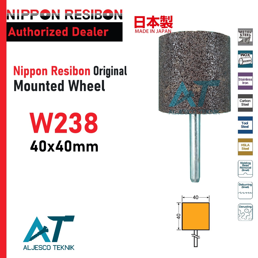 Jual NIPPON RESIBON W238 BATU GURINDA BOTOL 40 X 40 X 6MM MOUNTED STONE ...
