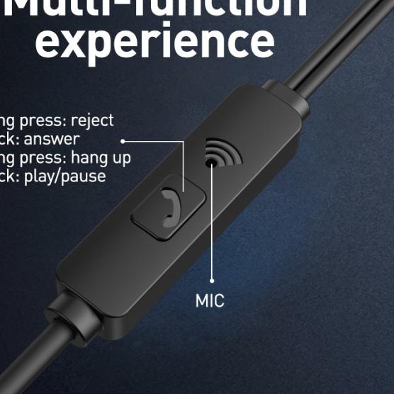 Jual earphone BASIKE asli Antarmuka 3.5mm Dengan HD mikrofon panjang 1 ...