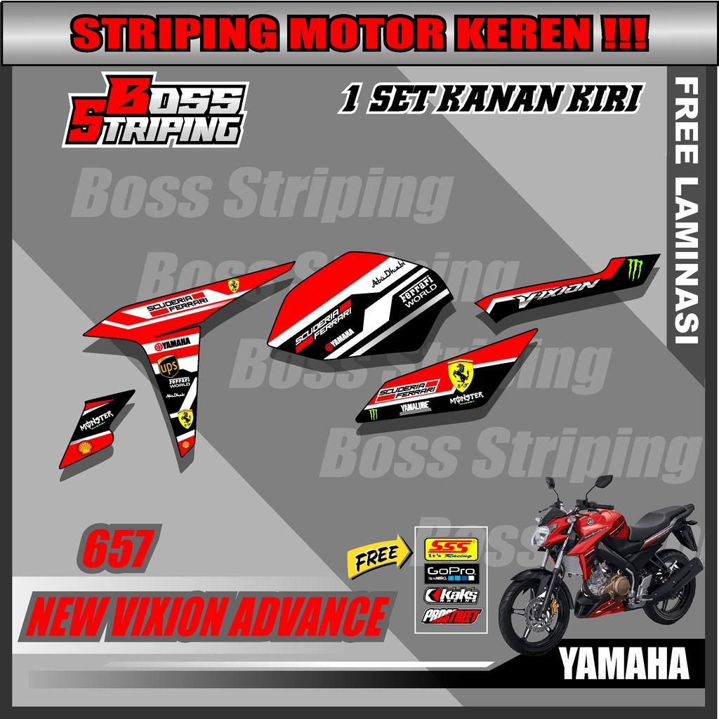 Jual Striping sticker list variasi Vixion NVA New Vixion Advance semi fullbody desain keren ...