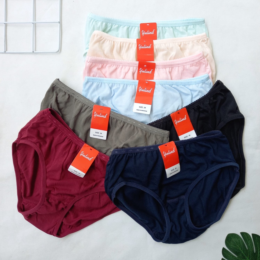 Jual Celana Dalam Wanita Katun Yutind Polos Set Isi 3 Pcs | Shopee Indonesia