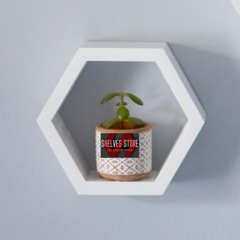 Jual SHELV Mini Rak Kayu Hexagonal 1 Buah | Rak Bunga Heksagonal ...