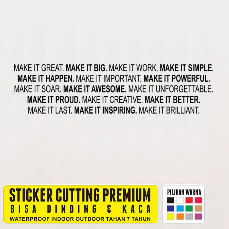 Jual Stiker Dinding dan Kaca Ruang Kerja Kantor Kantor Motivasi Cutting ...