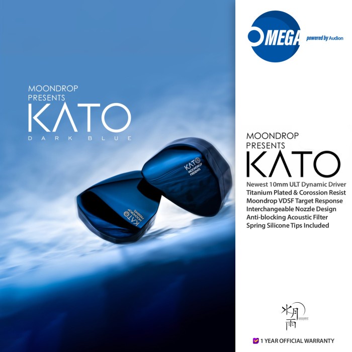 Jual MOONDROP KATO(NEW KXXS) DARK BLUE 10mm ULT Dynamic Driver In-ear ...