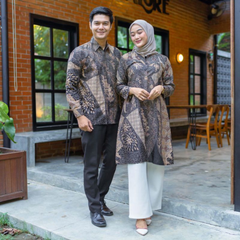 Jual Tunik Batik Couple Batik Couple Modern Set Pakaian Couple Batik ...