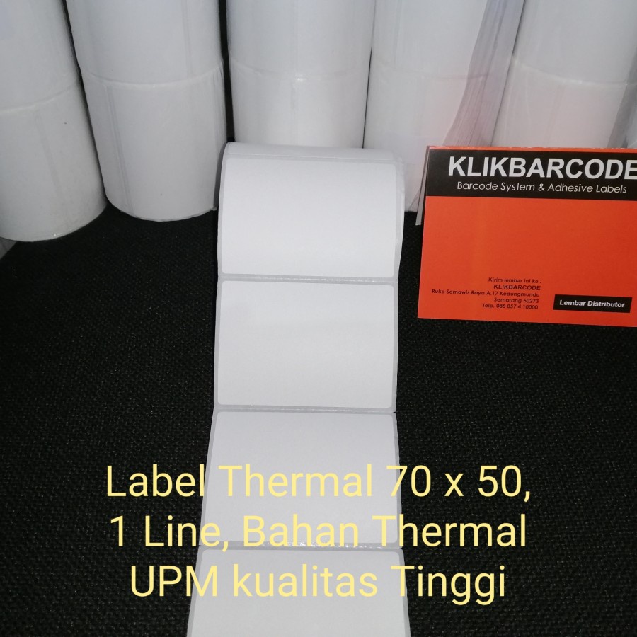 Jual LABEL BARCODE 70 X 50 mm KERTAS STICKER DIRECT THERMAL 70x50, 800 pcs (2 roll) | Shopee ...