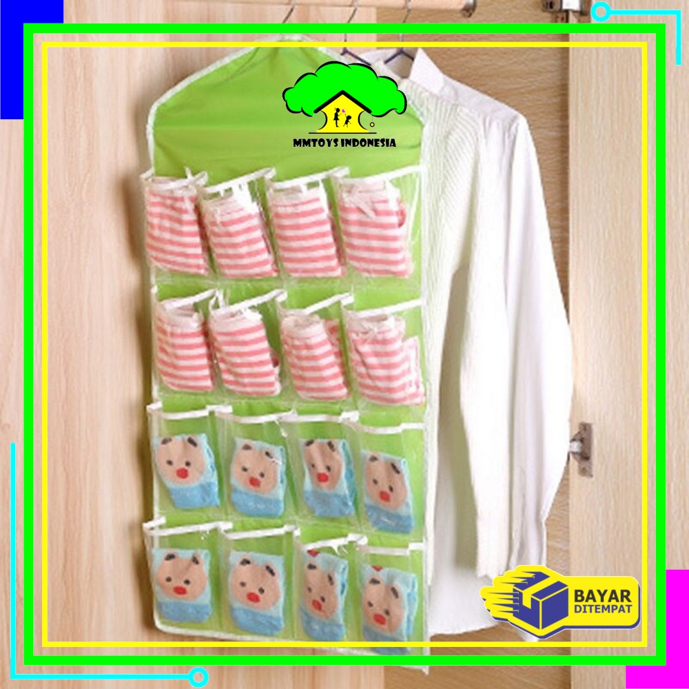 Jual MI-C134 Pouch Gantung 16 Saku Dinding Storage Bag Organizer Wall ...