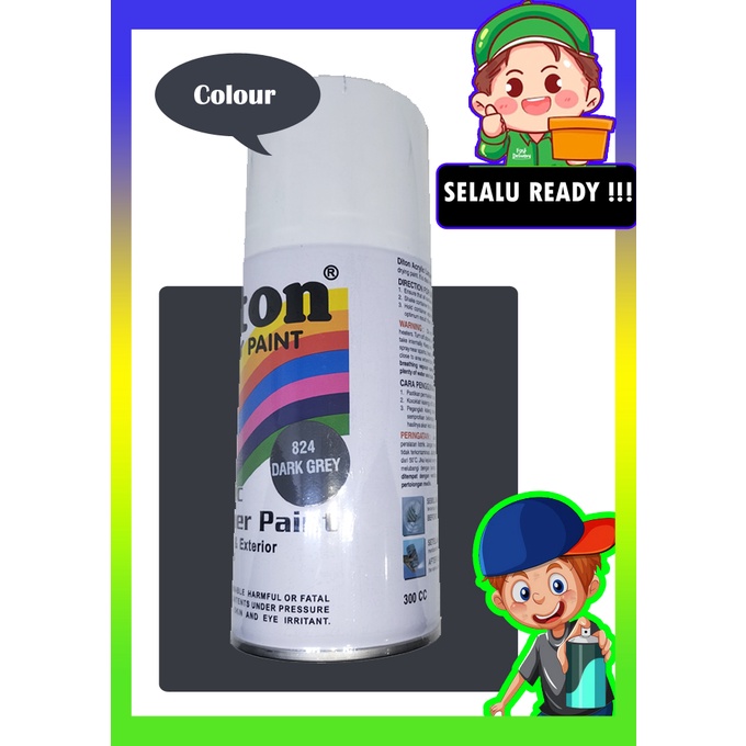 Jual Diton Dark Grey 824 Diton Cat Semprot Aerosol Paint 300cc Spray ...