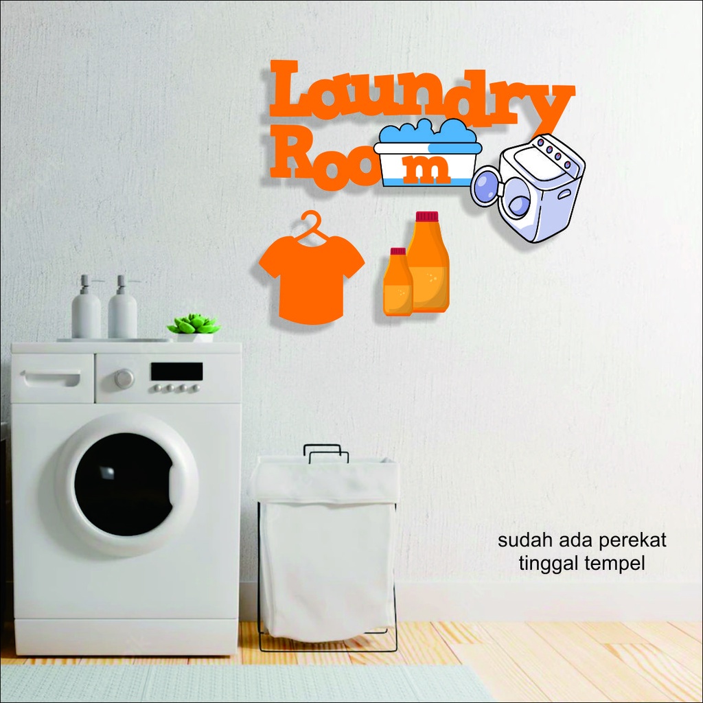 Jual Hiasan Dinding Poster Kayu MDF Ukir Loundry Room Full Color ...