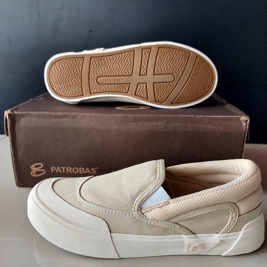 Jual Patrobas Cloud Slip On Beige| LKHA FOOTWEAR | Shopee Indonesia