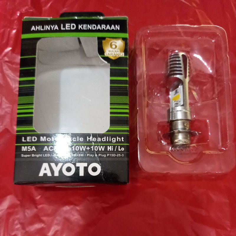 Jual lampu depan led kaki 3 pnp H5 ayoto ac/dc | Shopee Indonesia