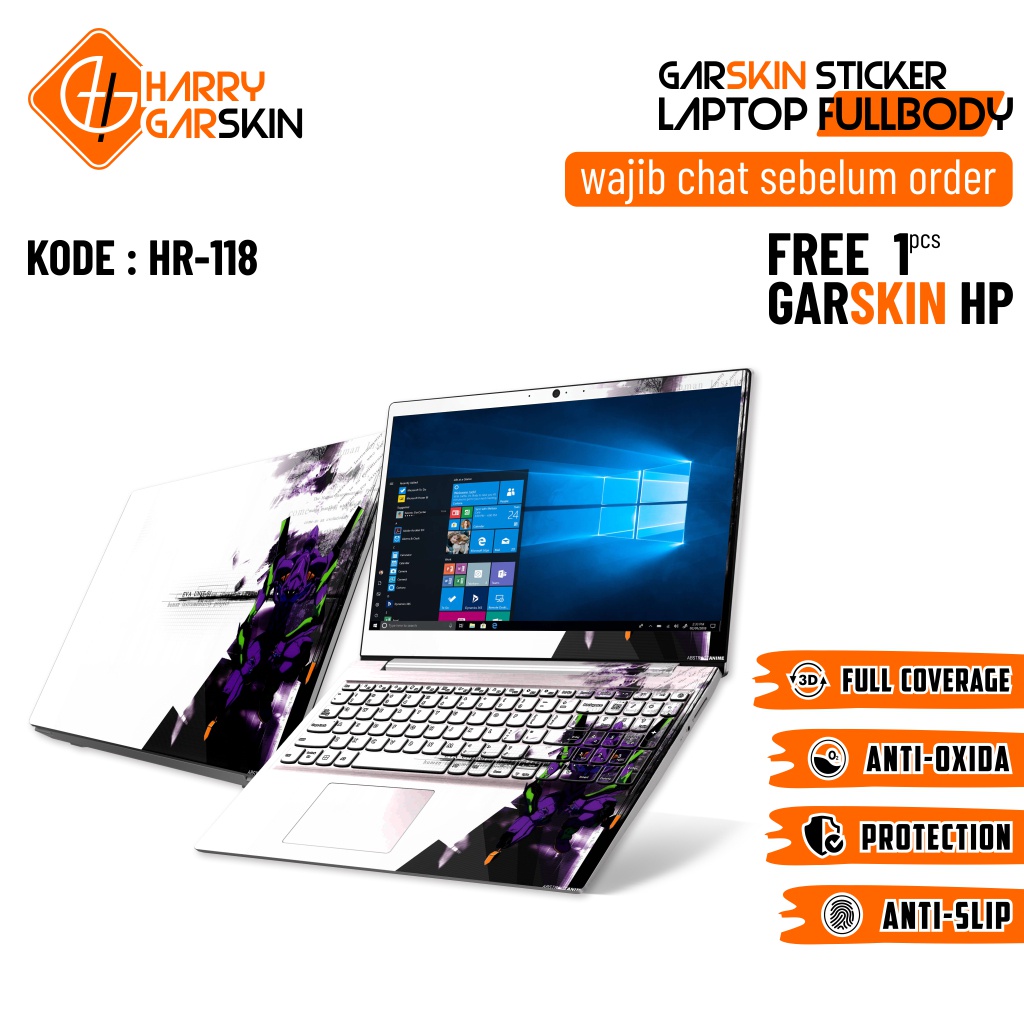 Jual Garskin Laptop Full Body Motif Kode HR10-6HR120 Bisa Request ...