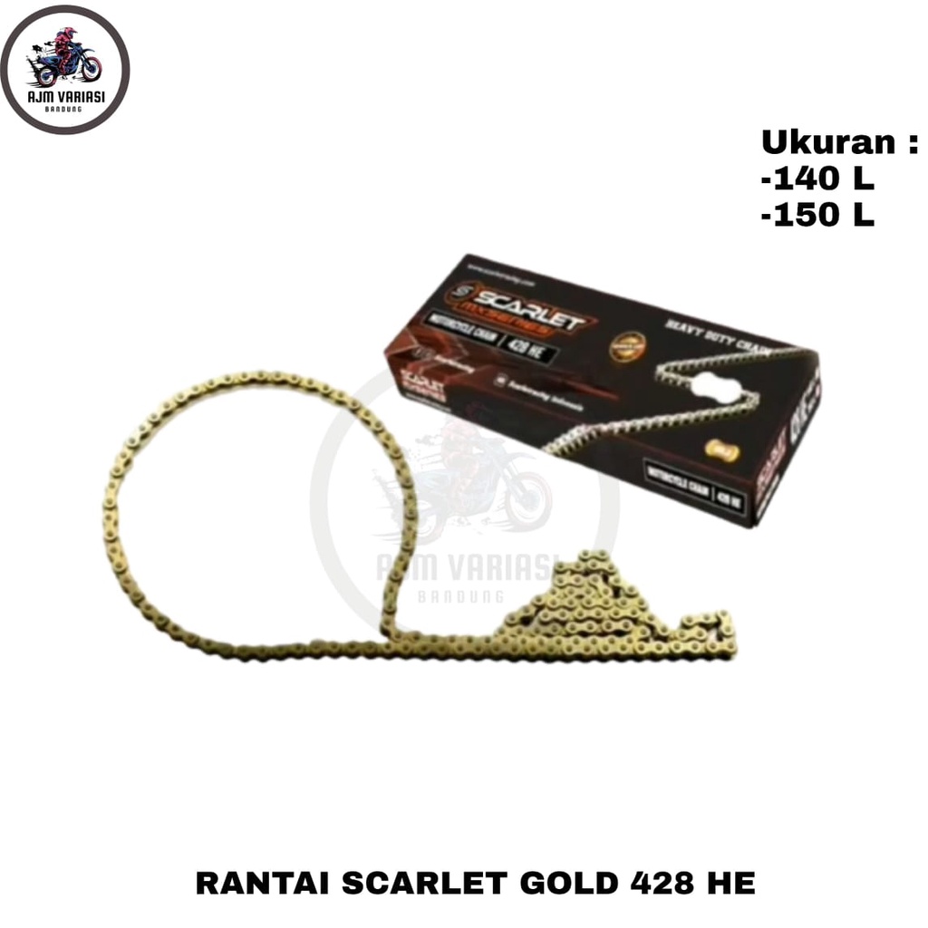 Jual Rante Rantai Motor Gold Scarlet ukuran 428 - Panjang 130 140 150 L ...