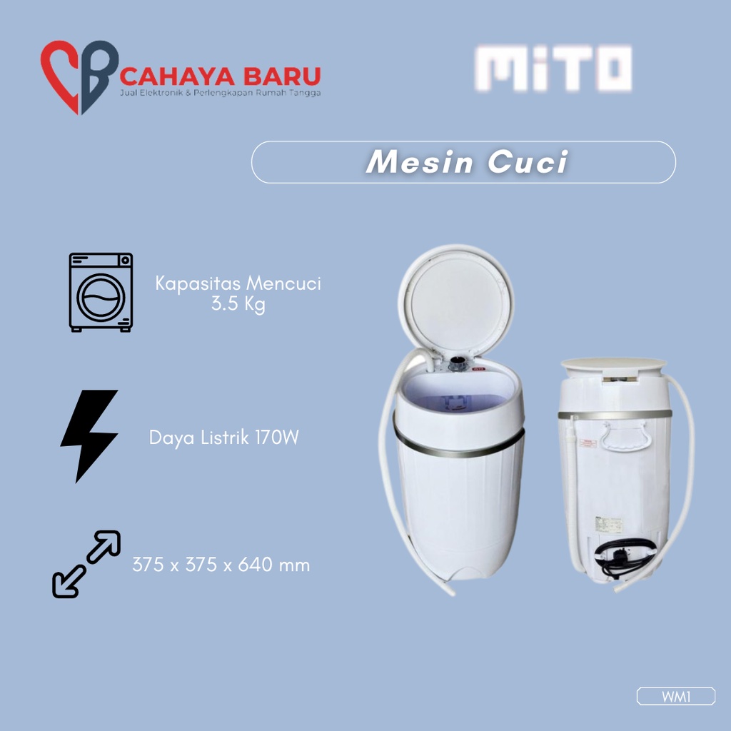 Jual MITO WM1 MESIN CUCI PORTABLE 3.5KG | Shopee Indonesia
