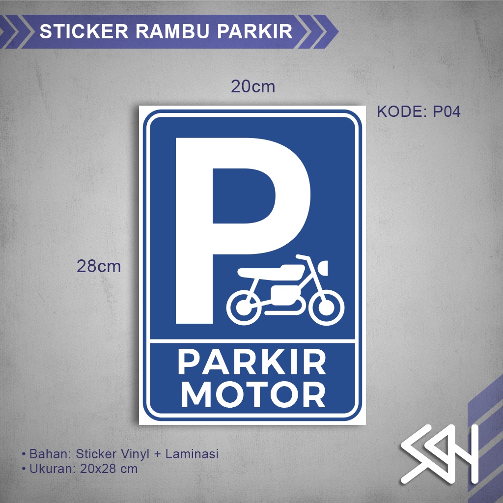 Jual Sticker Stiker Sign Rambu Parkir Mobil Motor Sepeda Ukuran 20x28cm ...