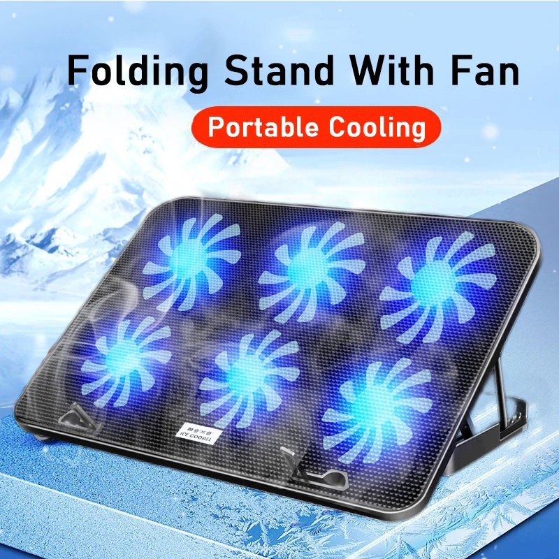 Jual Cooling Pad Laptop 6 Fan Adjustable Stand Kipas laptop gaming ...