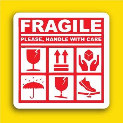 Jual Stiker Fragile untuk Koper Stiker Vinil Anti Air Murah Fragile ...