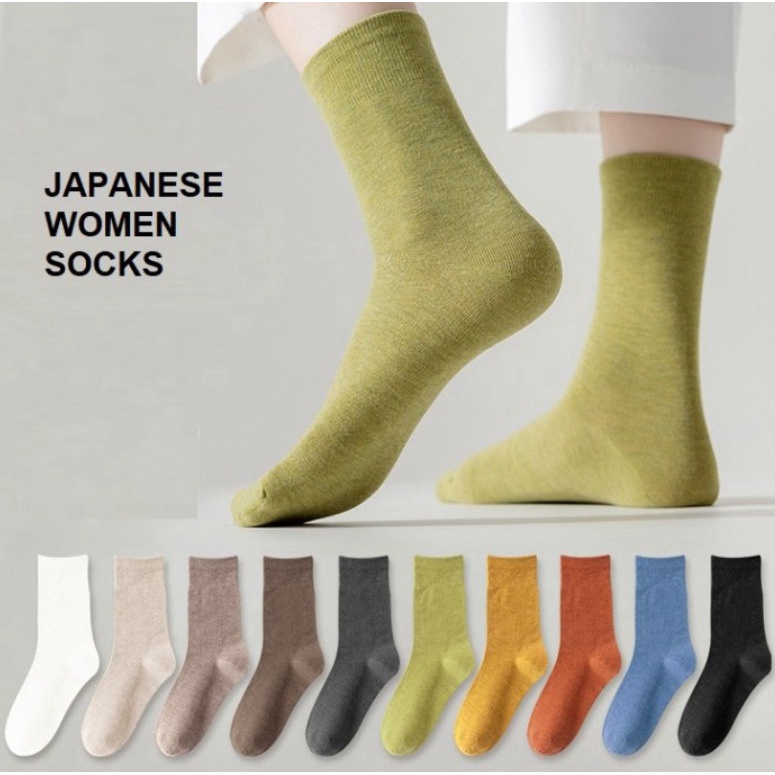 Jual Kaos Kaki Wanita Simple Solid Colour Japanese style Socks SCH35 ...