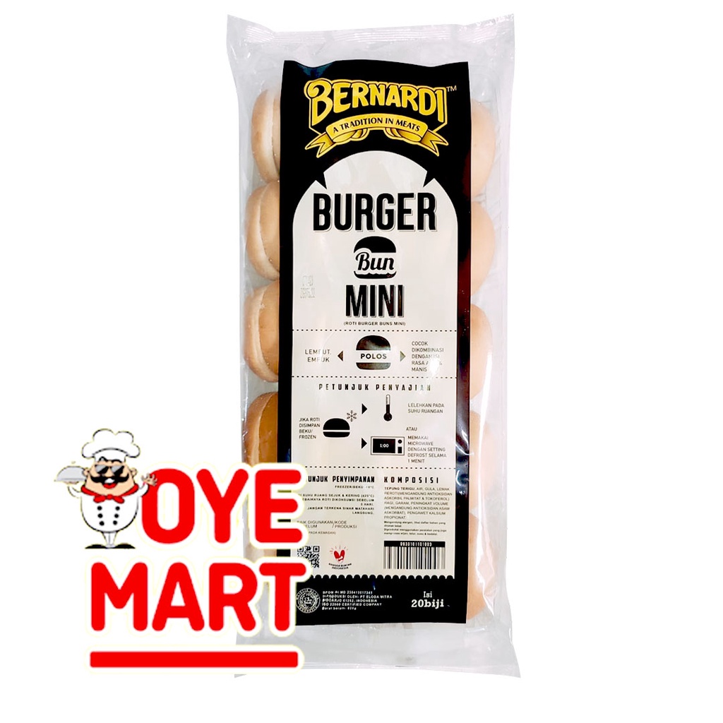 Jual BERNARDI BURGER BUNS MINI ISI 20 ROTI BURGER MINI 620GR | Shopee ...