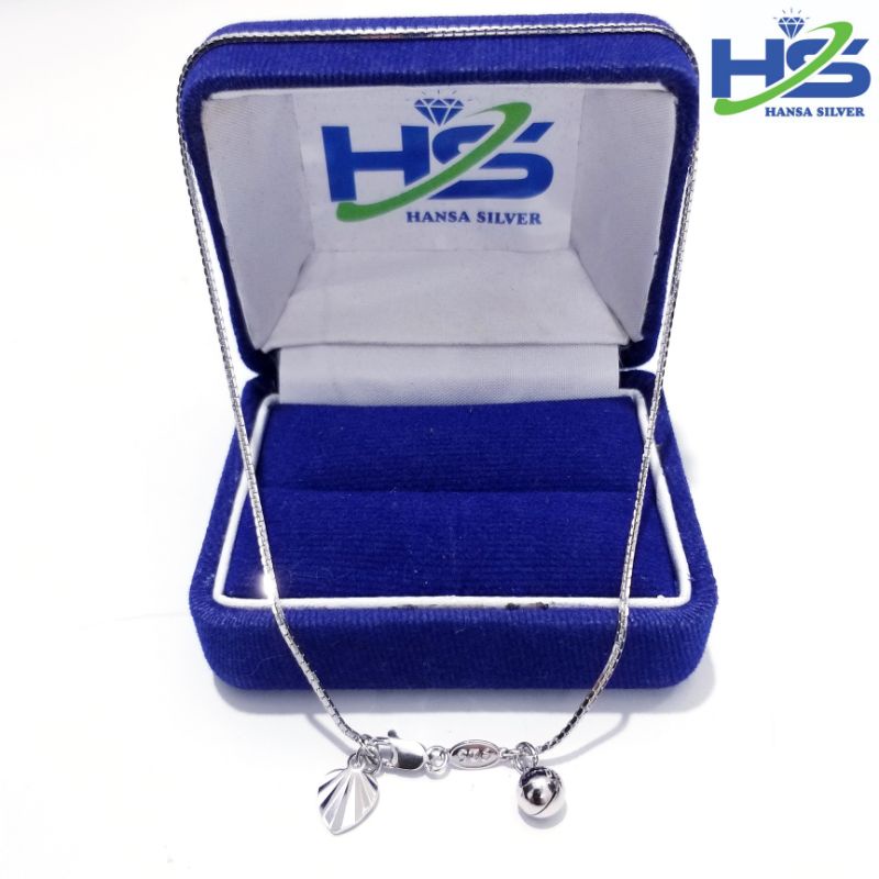 Jual Gelang Kaki Perak Silver Asli 925 Lapis Emas Putih Model Italy ...