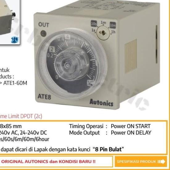 Jual Autonics ATE8-46 220vac 24vdc Timer Analog AT8N Simple Resmi ...