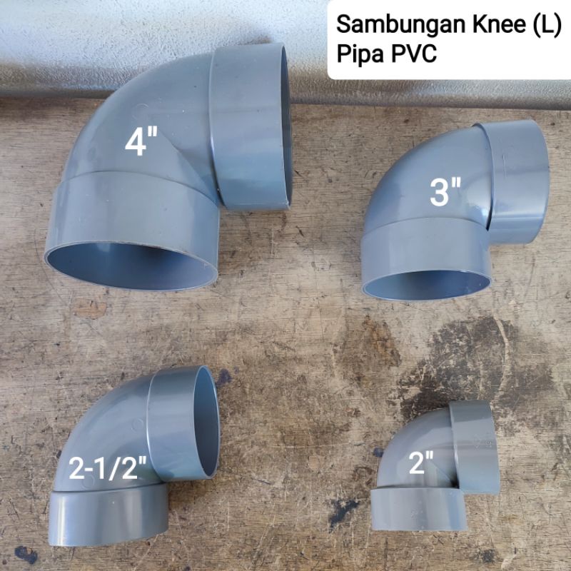 Jual Sambungan Pipa Belok Knee L 2 2,5 2-1/2 3 4 inch dim PVC D bukan ...