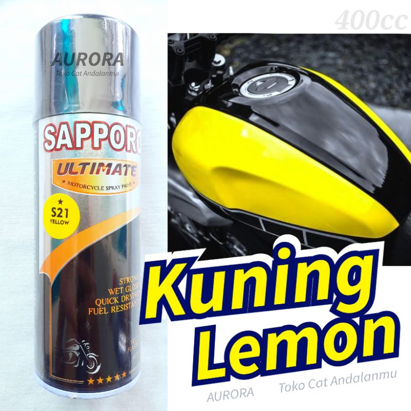 Jual Cat Kuning Lemon SAPPORO ULTIMATE Yellow S21 Solid Polos Saporo ...