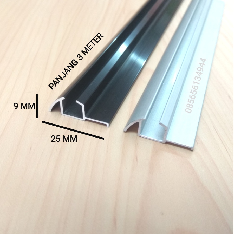 Jual Rel Timbul Pintu Lemari Geser / Sliding Pasangan Roda 380 - Silver | Shopee Indonesia