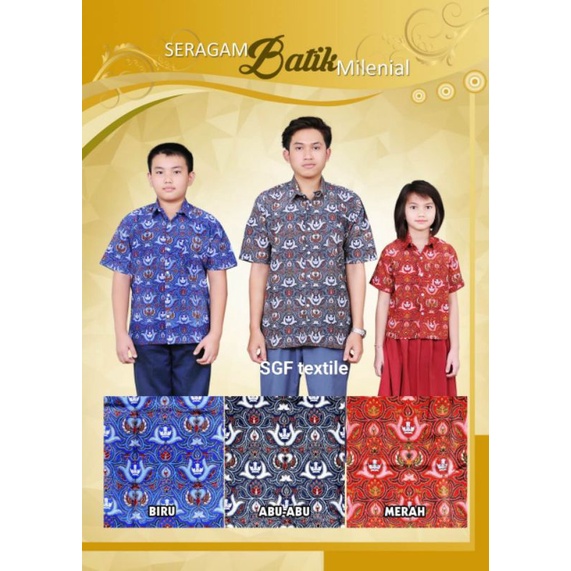 Jual kain batik seragam sekolah milenial ( jamparing ) | Shopee Indonesia