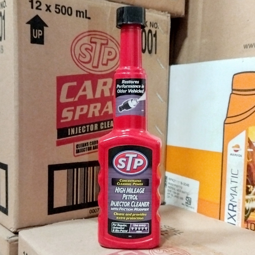 Jual PEMBERSIH INJEKTOR & KARBU STP HIGH MILEAGE PETROL INJECTOR ...