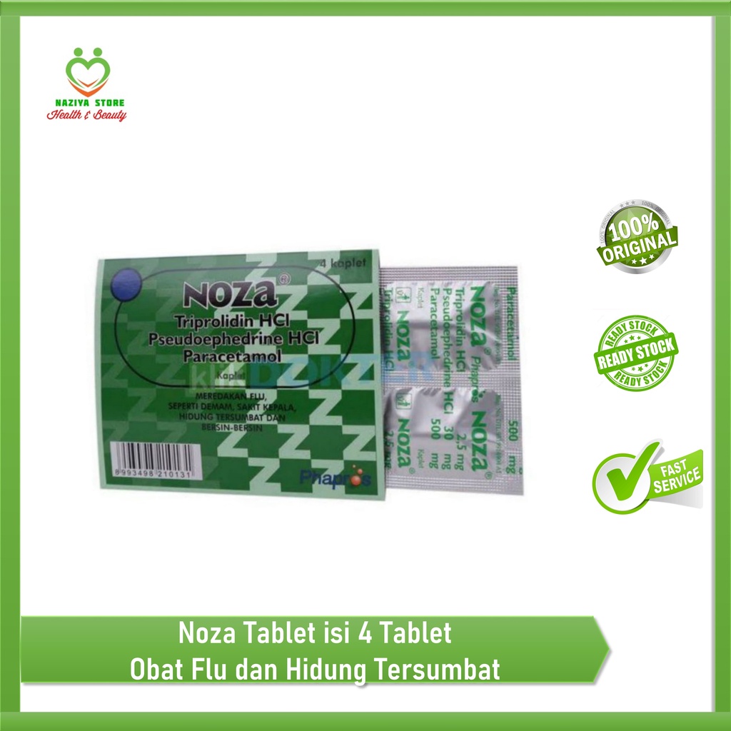 Jual NOZA 4 KAPLET Obat Flu Alergi Hidung Tersumbat Demam dan sakit ...