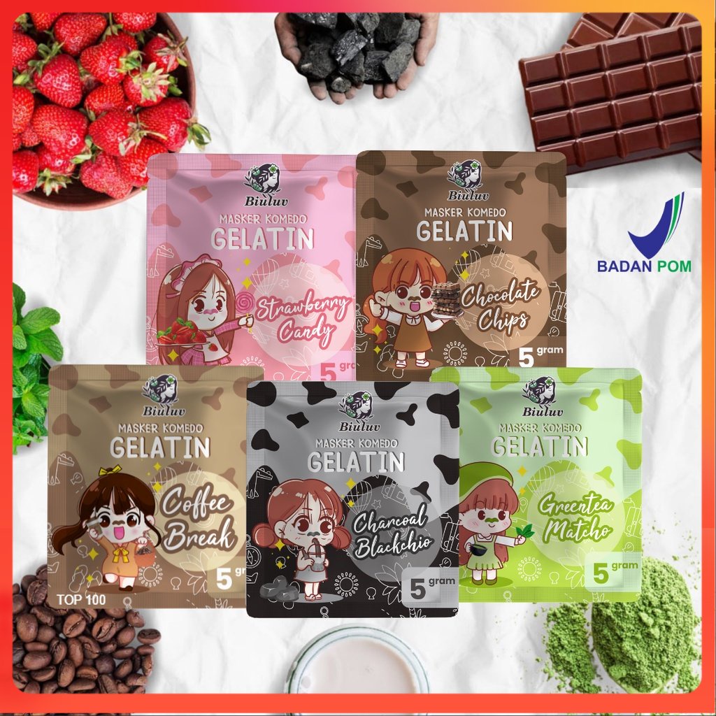 Jual [MDP] [ BPOM APPROVED ] MASKER KOMEDO GELATIN BIULUV 5 GRAM ...