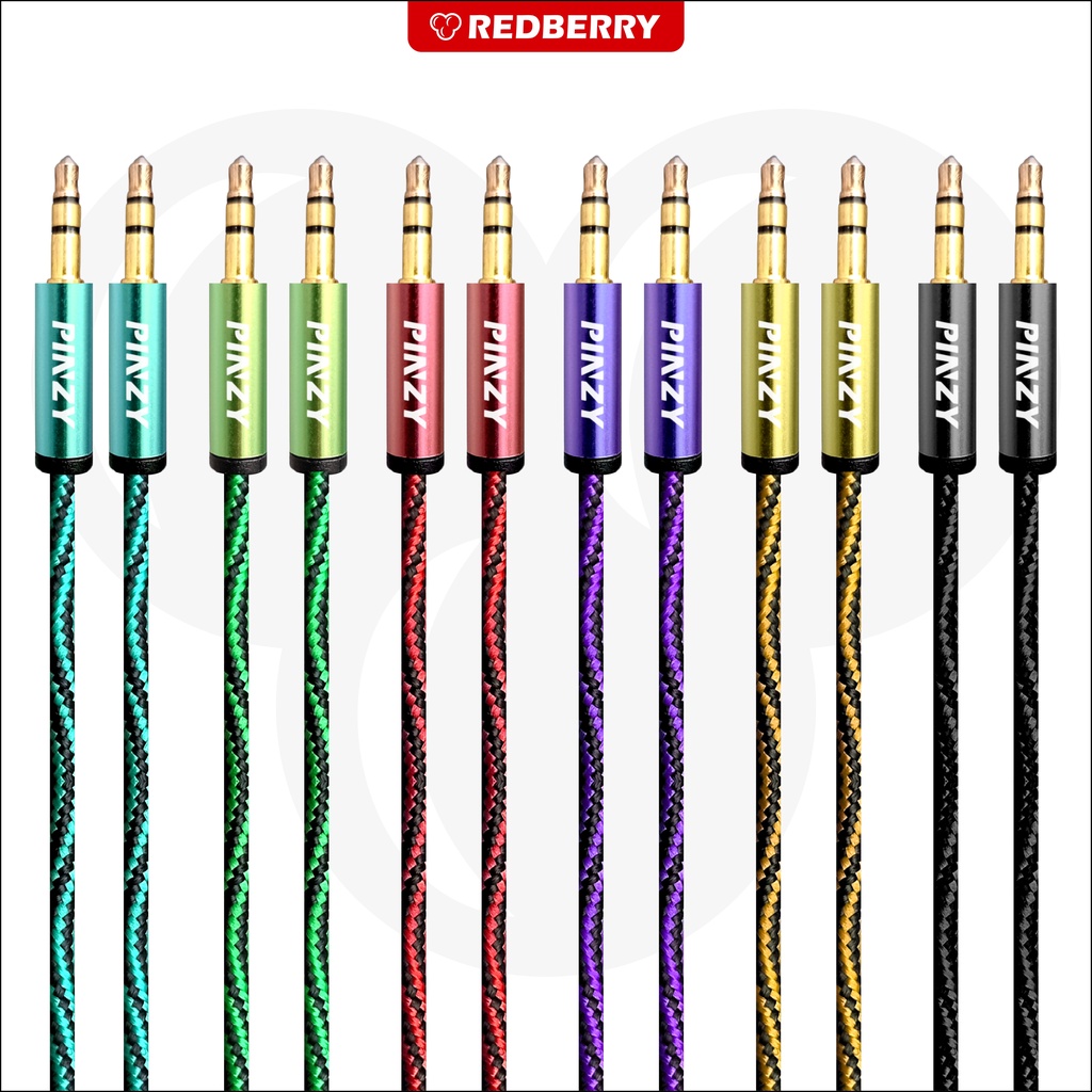 Jual Kabel Audio AUX PINZY A05 3.5mm HIGH QUALITY METAL MATERIAL NYLON 1meter AUX CABLE original ...