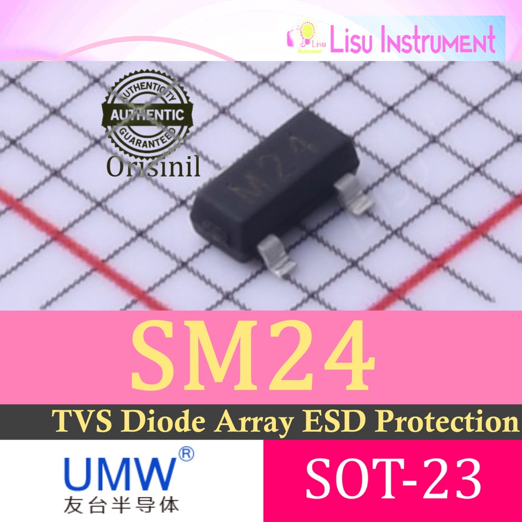 Jual SM24 M24 TVS Diode Array ESD Protection SOT-23 UMW Original | Shopee Indonesia