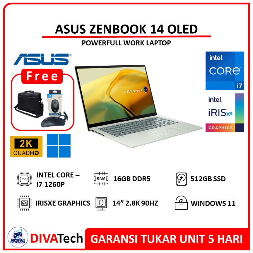 Jual Asus Zenbook 14 OLED UX3402ZA EVO 17 1260P 16GB 512SSD 2.8K 90HZ ...