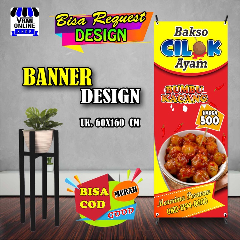 Jual Spanduk Banner Jualan Cilok, Dagang Cilok, Model Berdiri, Bagus ...