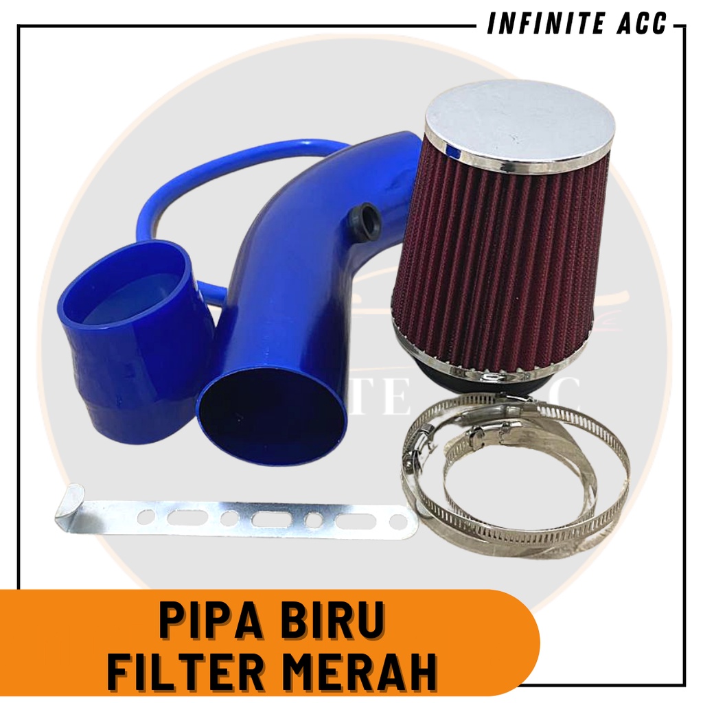 Jual PAKET Open filter udara mobil universal Pipa Intake Pendek ...