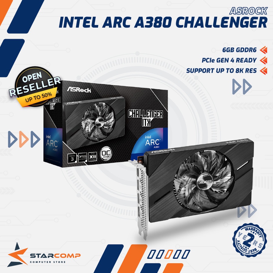 Jual Asrock Intel Arc A380 6gb Gddr6 Challenger Itx 6gb Oc Shopee