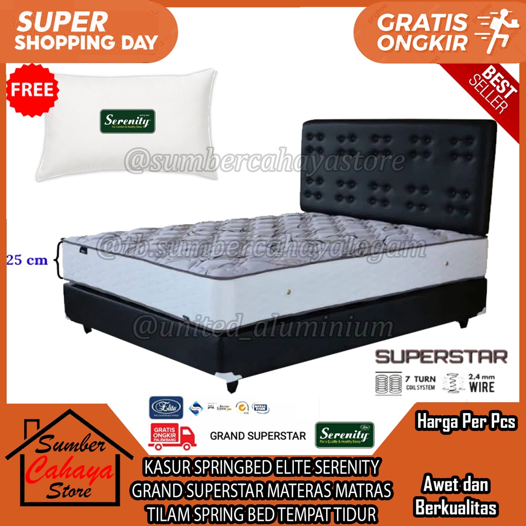 Jual SPRINGBED KASUR ELITE SERENITY GRAND SUPERSTAR MATERAS MATRAS BUSA ...