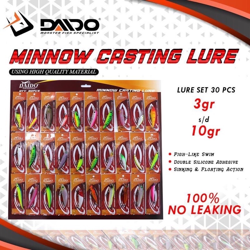 Jual Minnow Casting Lure Daido/ Umpan Pancing Ikan Palsu Plastik ...