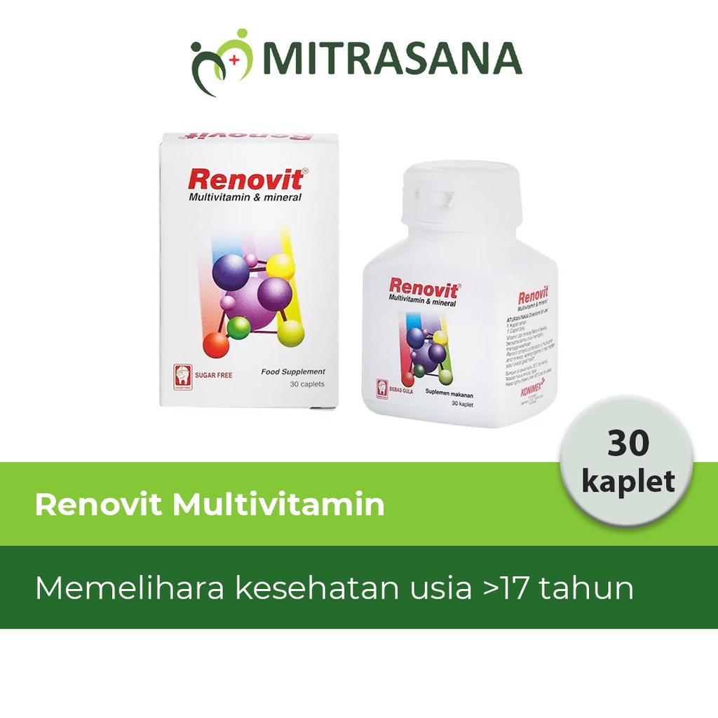 Jual Renovit Multivitamin & Mineral - 30 Kaplet - Penuhi Kebutuhan ...