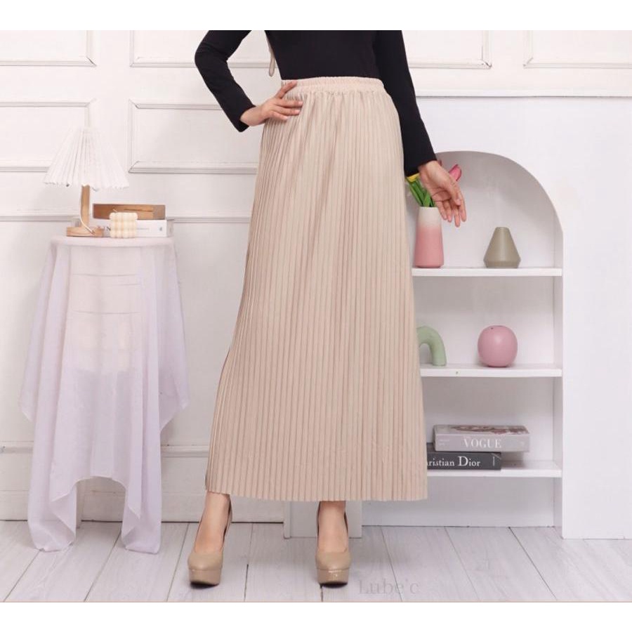 Jual Ahlami- Soona Skirt Rok Span Plisket Rok Span Panjang Rok Plisket | Shopee Indonesia