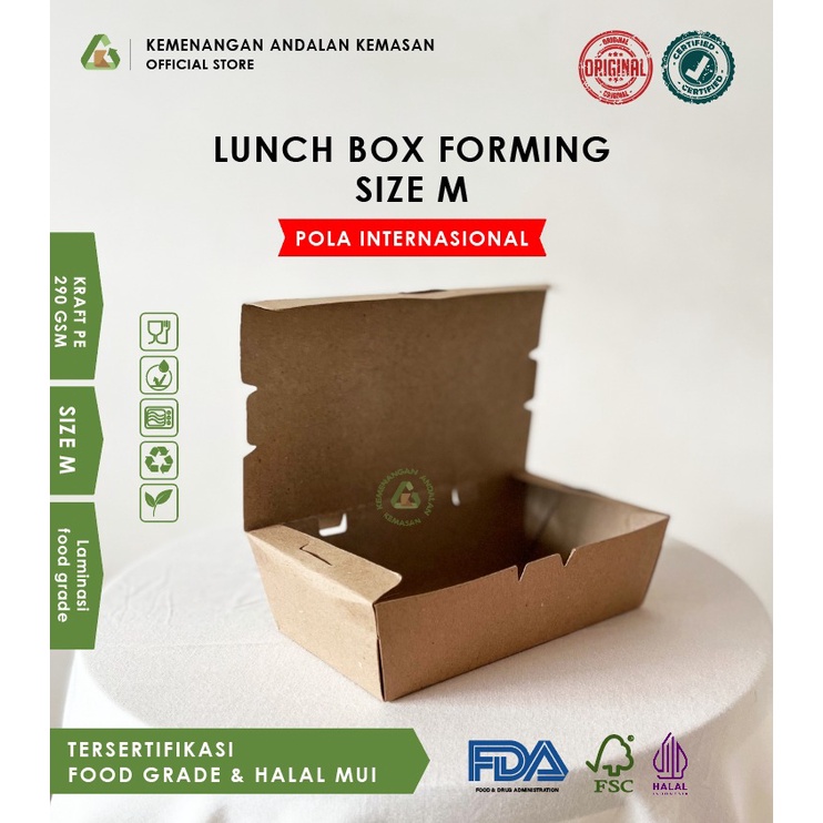 Jual Paper Lunch Box Forming (WAJIB MEMBELI EXTRA BUBBLE) size M Pola ...