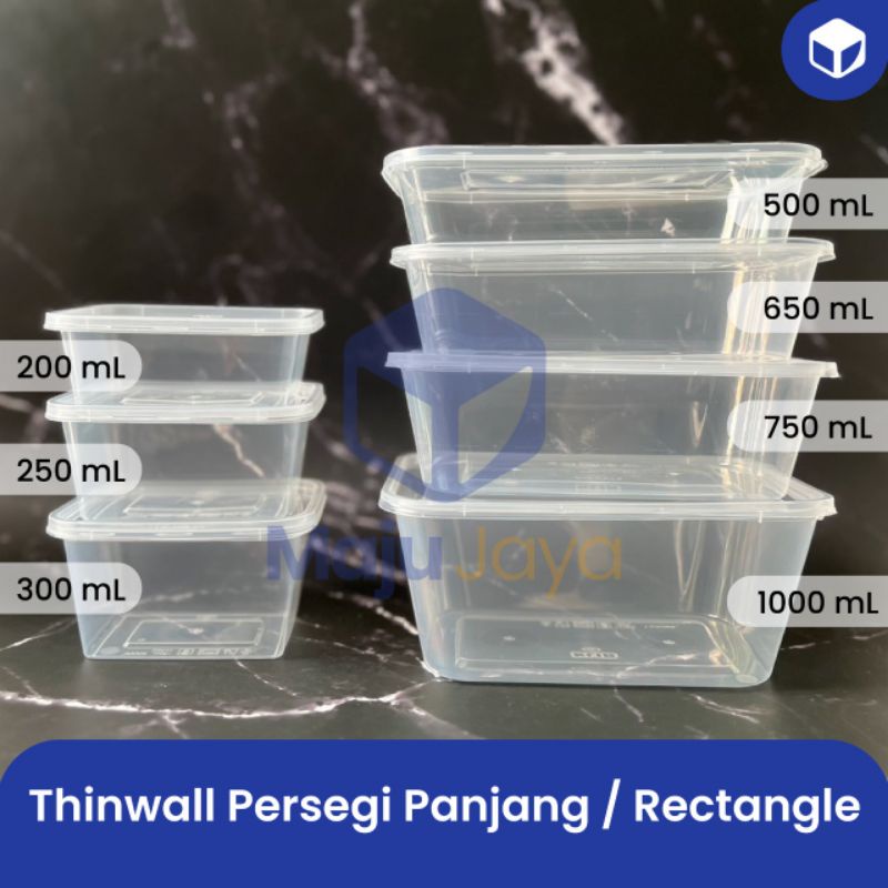 Jual Maju Jaya - [1 PACK ISI 25 PCS] Thinwall persegi panjang dan kotak 350 500 650 750 1000 ...