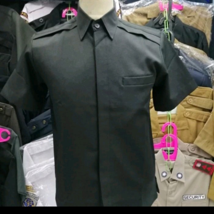 Jual Univ Baju Safari Hitam Lengan Pendek/Seragam Safari Paspampres ...