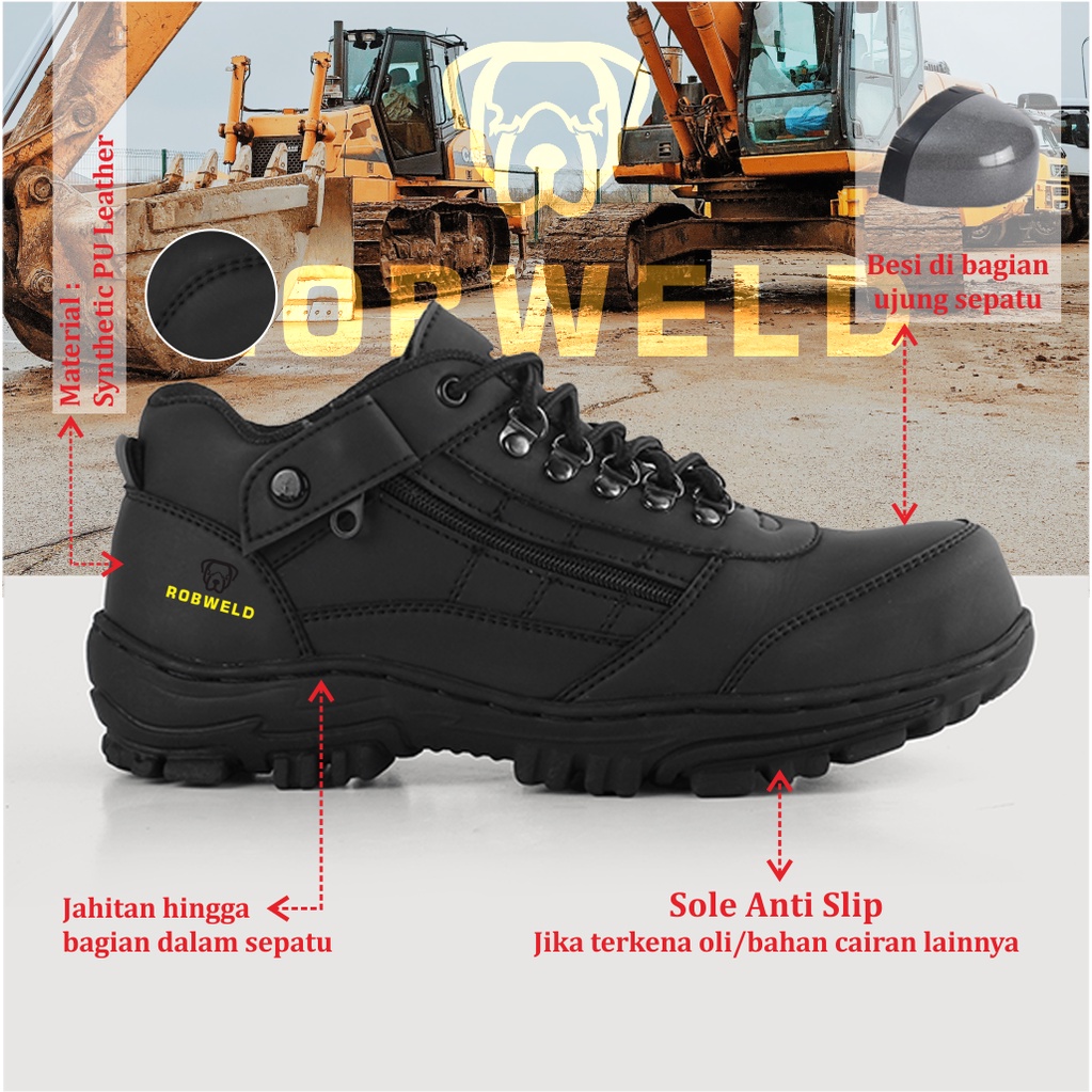 Jual Sepatu Safety Boots Pria Ujung Besi Outdoor Kerja Lapangan, Sepatu Pria Safety Murah ...