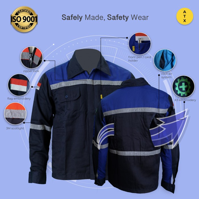 Jual Wearpack Safety Kemeja Kerja Lapangan Lengan Panjang Merk Atx ...